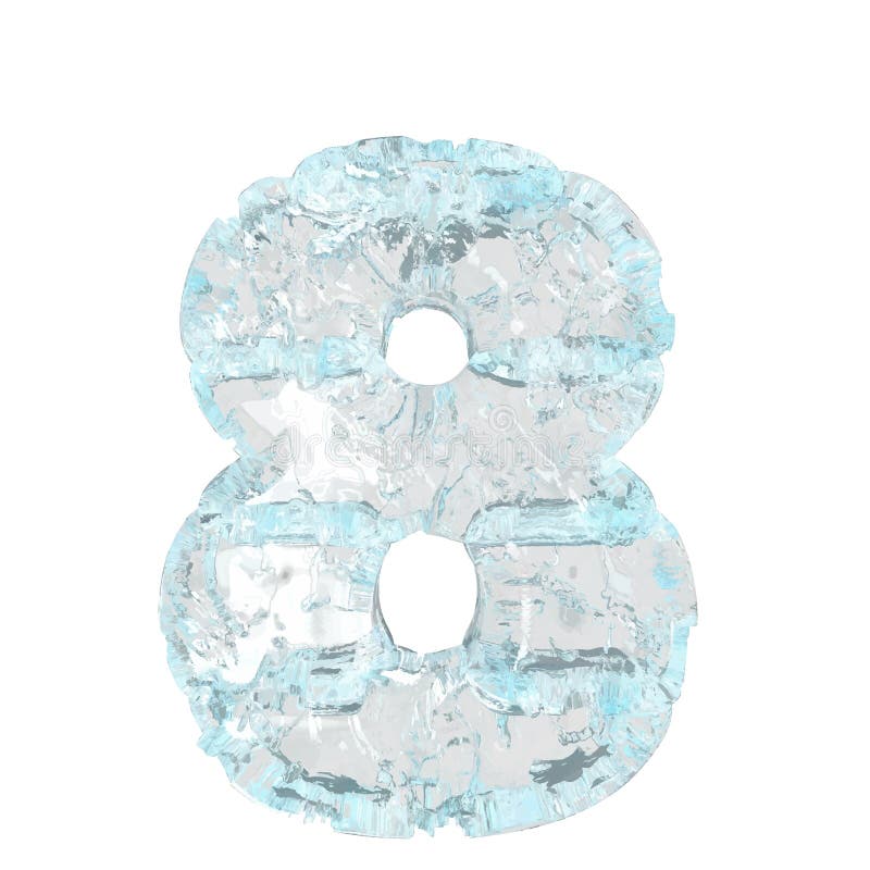 Symbols Made of Ice. Number 8 Stock Vector - Illustration of holiday ...