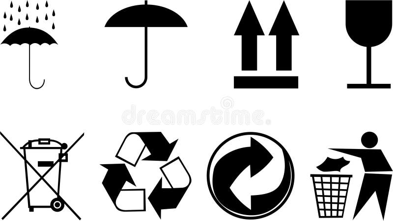 Packing symbols - set stock vector. Illustration of pack - 15015765