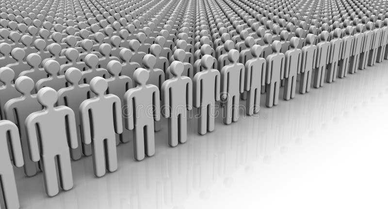 Symbols of People Lined Up in the Order Stock Illustration ...