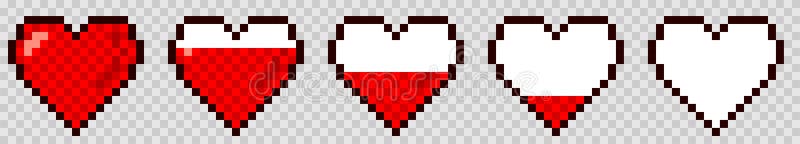 The Symbol of Pixel Hearts. Stock Vector - Illustration of pink ...