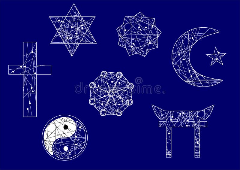 Symbols of religion stock illustration. Illustration of religions ...