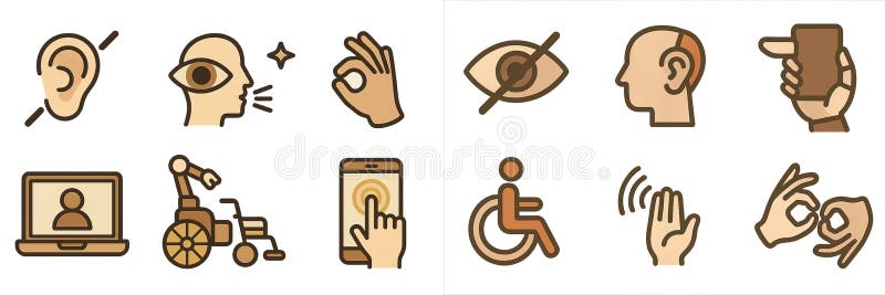 Symbols Representing Various Aspects of Accessibility and Communication ...