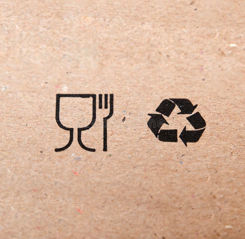 Symbols of Restaurant and Recycling Stock Photo - Image of container ...