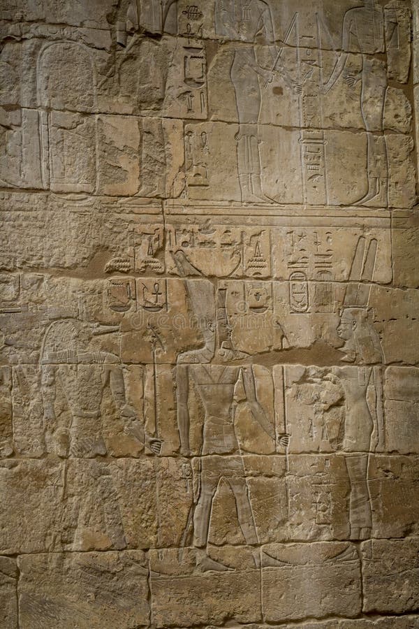 Symbols Signs Figures of the Pharaohs in Egypt, the Wall in Luxor Stock ...