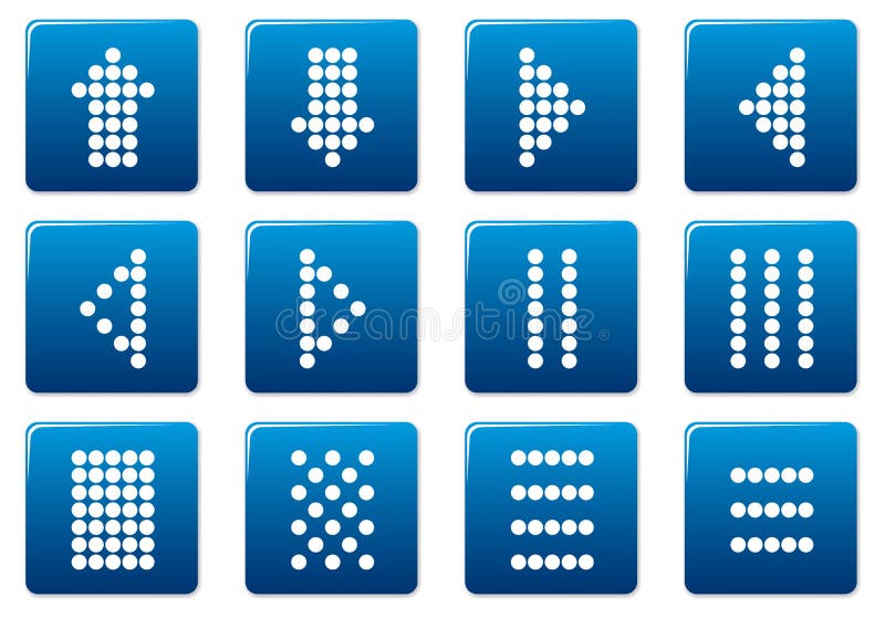 Symbols square icons set. stock vector. Illustration of blue - 6508082