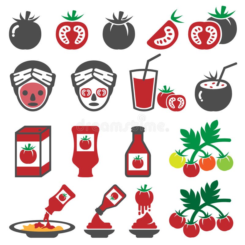 Tomato Icon set stock vector. Illustration of ingredient - 168603806