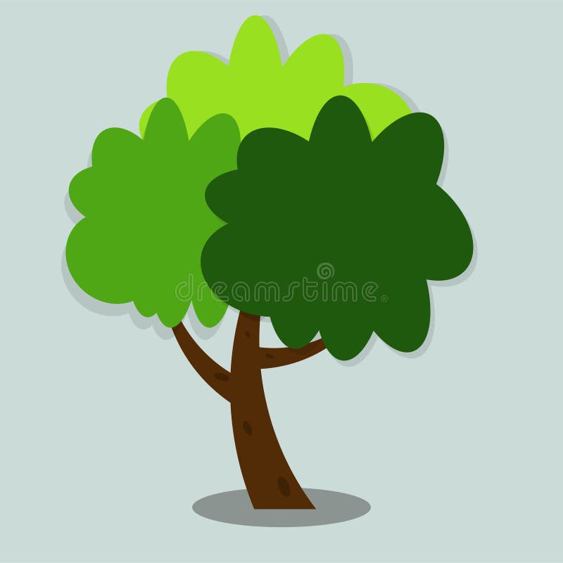 Symbols, Tree Icon Green with Beautiful Leaves,Vector Illustration ...