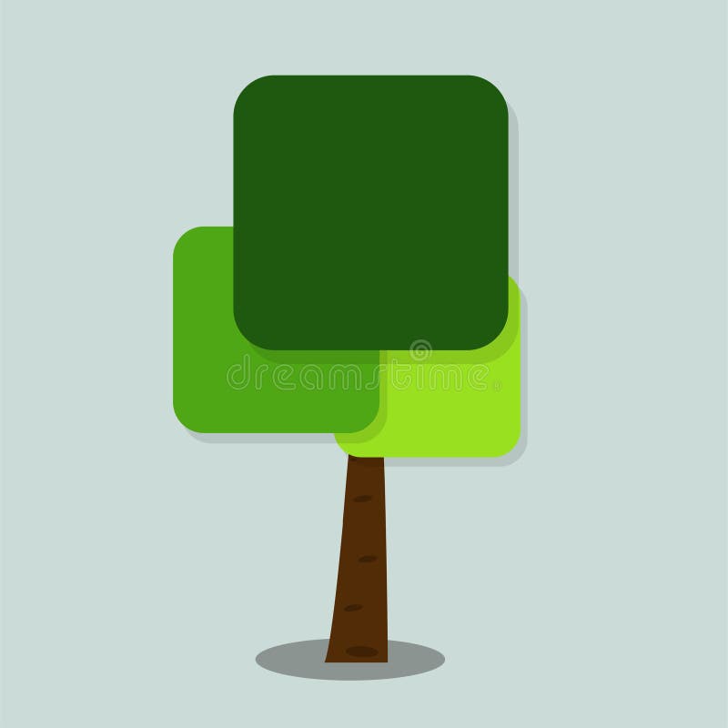 Symbols, Tree Icon Green with Beautiful Leaves,Vector Illustration ...