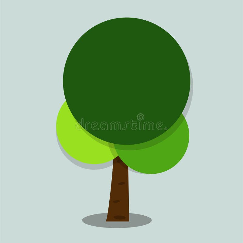 Symbols, Tree Icon Green with Beautiful Leaves,Vector Illustration ...