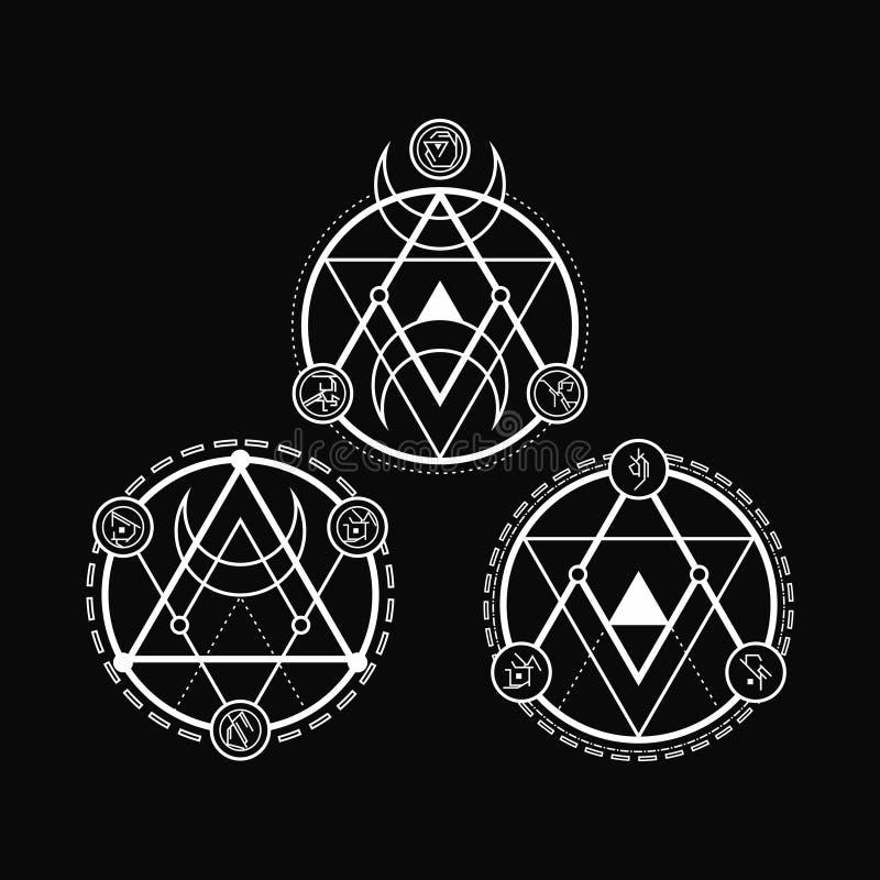 Symbols triangle line stock illustration. Illustration of religion ...