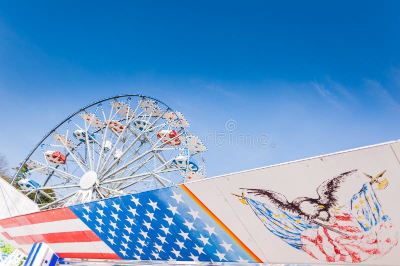 Symbols of the USA Flag and Ferris Wheel Stock Image - Image of wheel ...