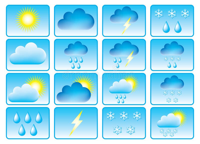 Symbols for weather. stock vector. Illustration of circle - 6062717