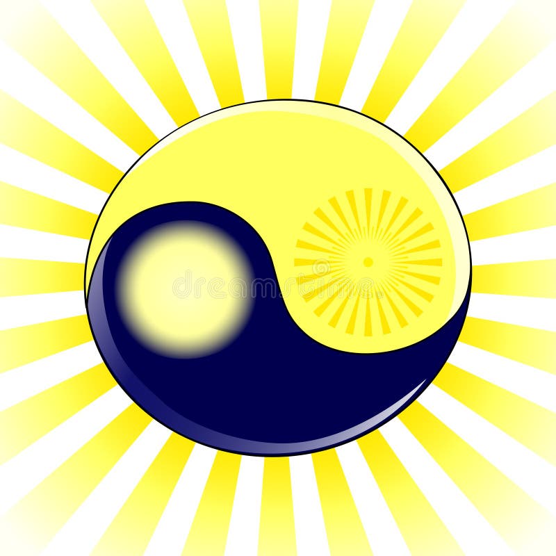 Yin och yang symbol stock illustrationer. Illustration av tecknad ...