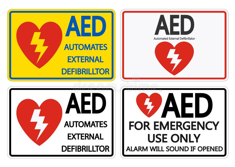 Symbool AED Symbool-teken Op Witte Achtergrond, Vector Illustratie EPS ...