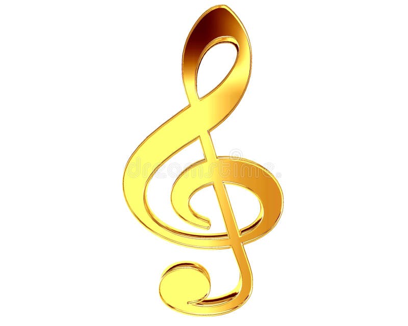 Symbool Gouden Nota's Over Een Witte Achtergrond Stock Illustratie ...