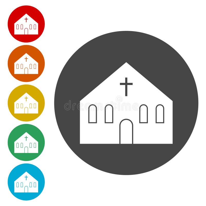 Symbool kerkgebouw vector illustratie. Illustration of architectuur ...