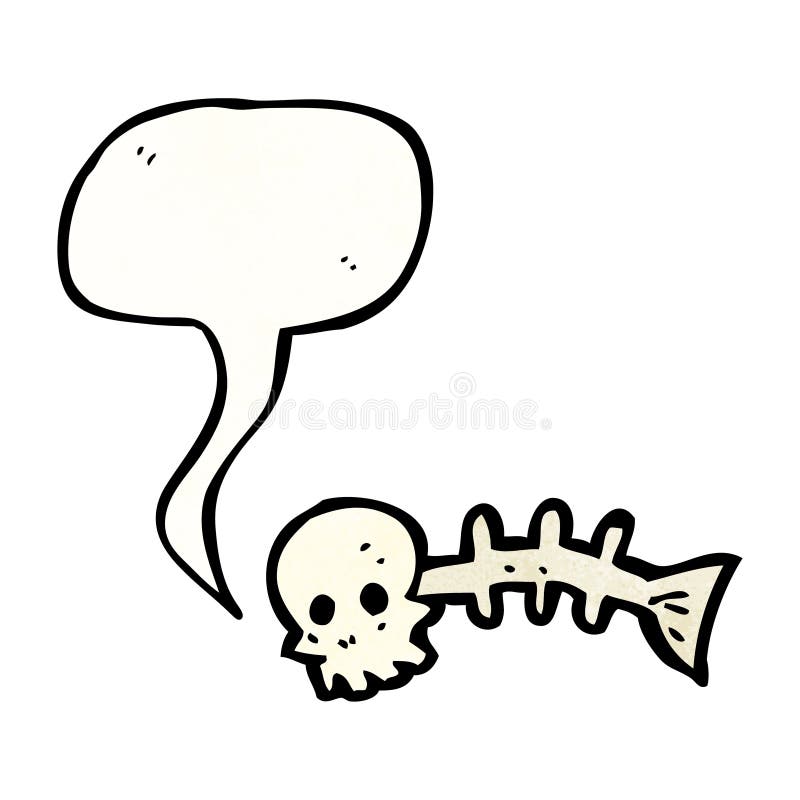 Cartoon Spookachtige Visgraat Symbool Vector Illustratie - Illustration ...