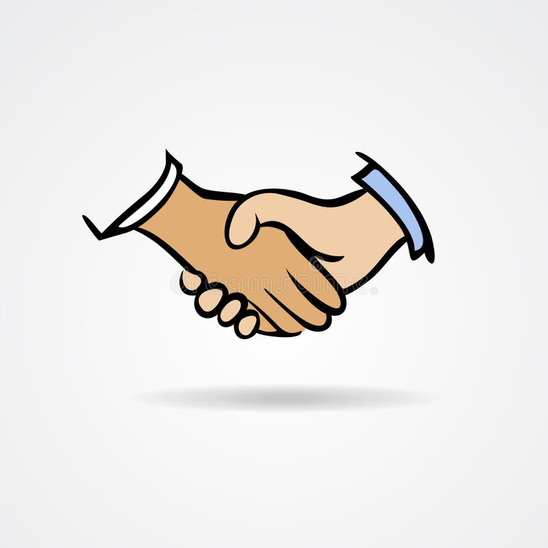 Symbool Van De Handdruk Het Vectorschets Vector Illustratie ...