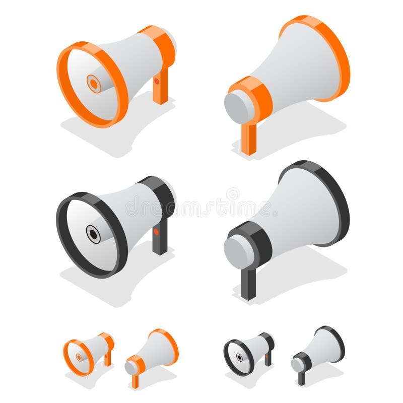 Symbool Van De Megafoon Het Vastgestelde Luidspreker Vector Vector ...