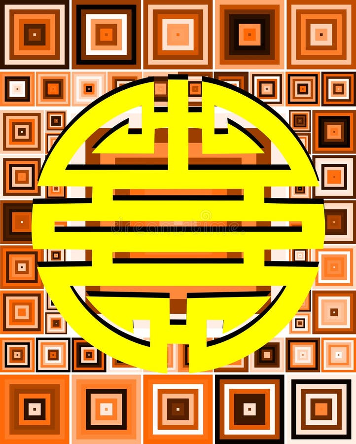 Symbool Van Dubbel Geluk Op Vierkantenachtergrond Vector Illustratie ...