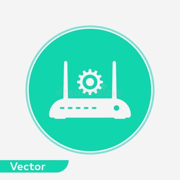 Symbool Van Het Het Pictogramteken Van De Modemrouter Het Vector Vector ...