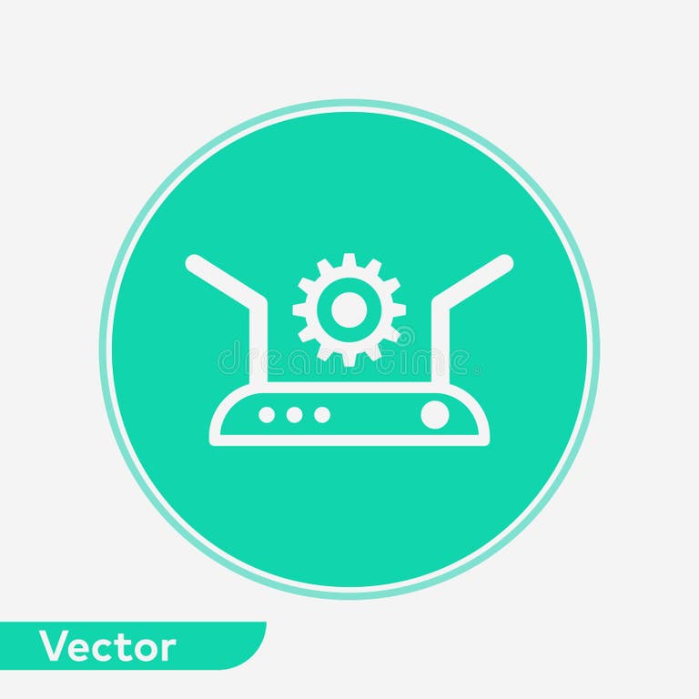 Symbool Van Het Het Pictogramteken Van De Modemrouter Het Vector Vector ...