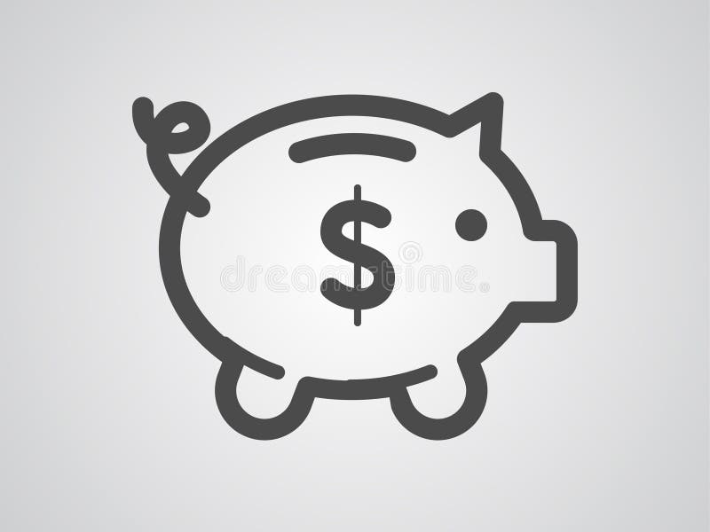 Symbool Van Het Het Pictogramteken Van Het Spaarvarken Het Vector ...