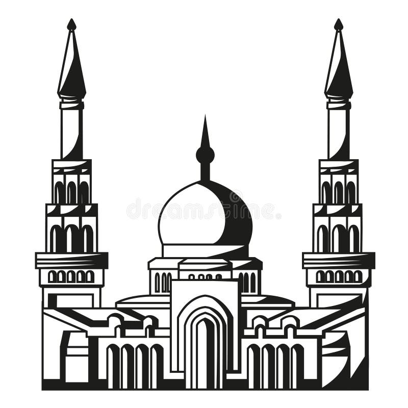 Symbool Van Islam. Silhouet Van Moskee. Ramadan. Vector Illustratie ...