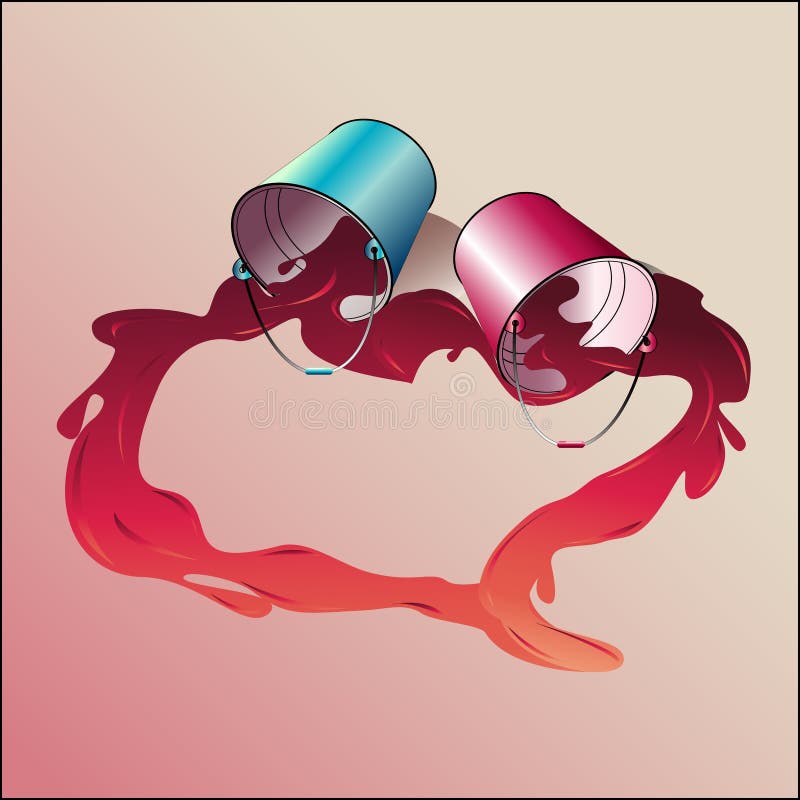 Symbool Van Liefde, Het Hart Van De Verf Vector Illustratie ...