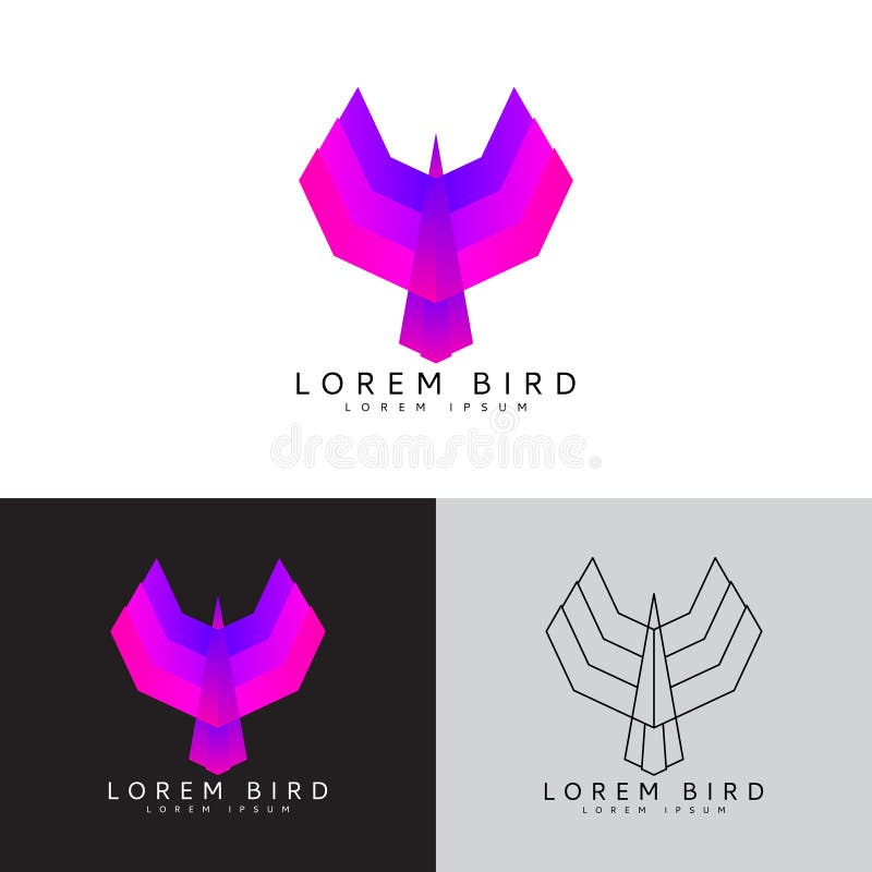 Symbool Van Vliegende Vogel Vector Illustratie - Illustration of ...