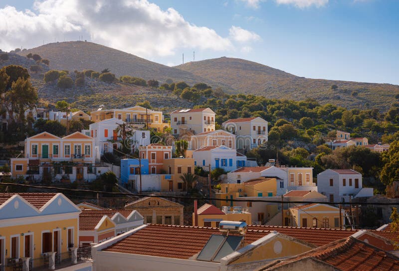 Symi Island, Greece - April 20, 2023 : Symi Island View in Greece ... Symi Island, Greece - April 20, 2023 : Symi Island View in Greece ...