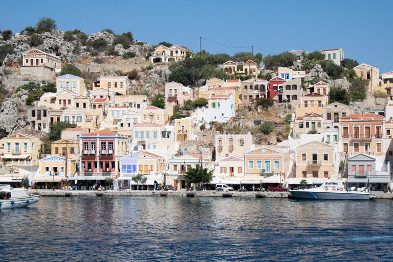 Symi / Simi Island editorial stock photo. Image of quay - 76794888