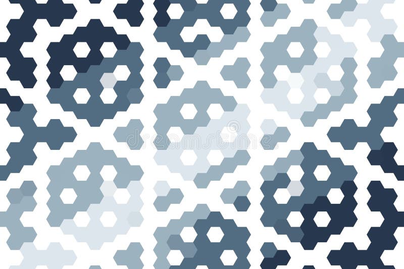 Symmetric Hexagonal Grid Pattern in Blue and Navy Soft Tones, Creating ...