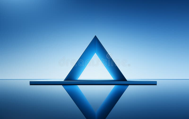 Symmetric Light Blue Color Triangle with a Platform Stock Illustration ...