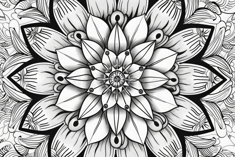 Intricate Mandala Artwork Showcasing Symmetry and Elegance in Black and ...