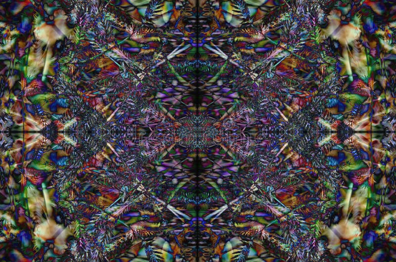 Symmetric Psychedelic Illustration in Violet Colors Stock Image - Image ...