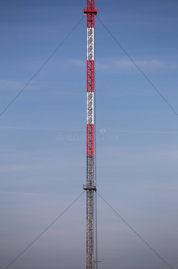 Symmetric Red White Radio Tower Stock Photos - Free & Royalty-Free ...