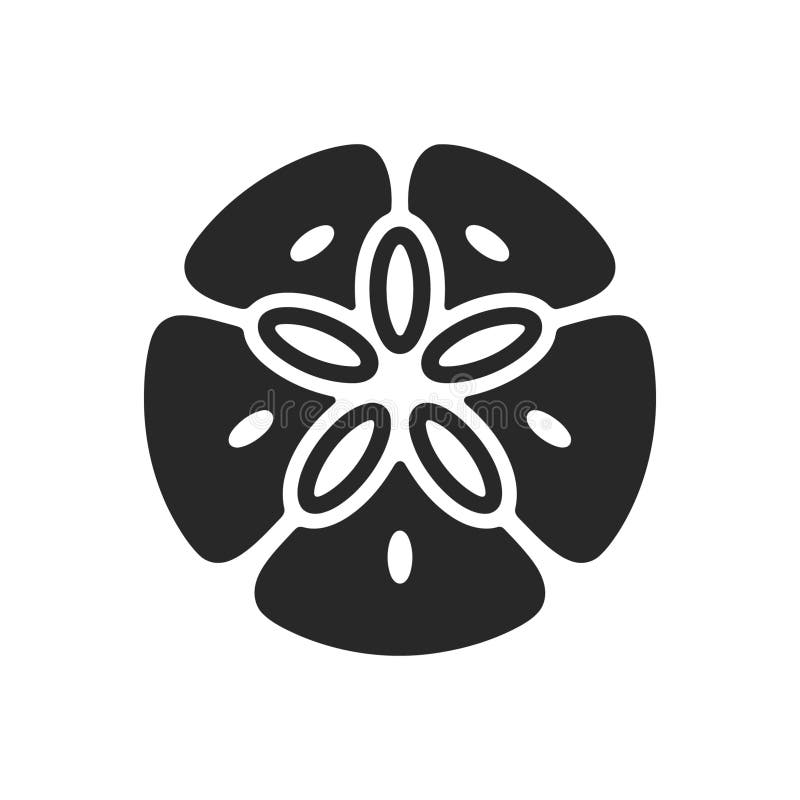 Symmetric Sand Dollar Icon stock vector. Illustration of symbol - 361759545