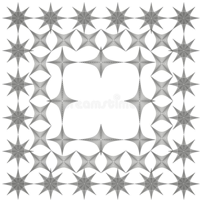 Symmetric Tile Pattern. Repetitive Star Vector. Snowflake Lattice Motif ...