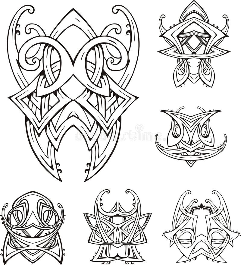 Symmetric Tribal Knot Tattoos Stock Vector - Illustration of abstract ...