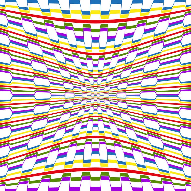 Symmetric Wave Pattern. Rainbow Grid Vector. Optical Warp Illusion ...