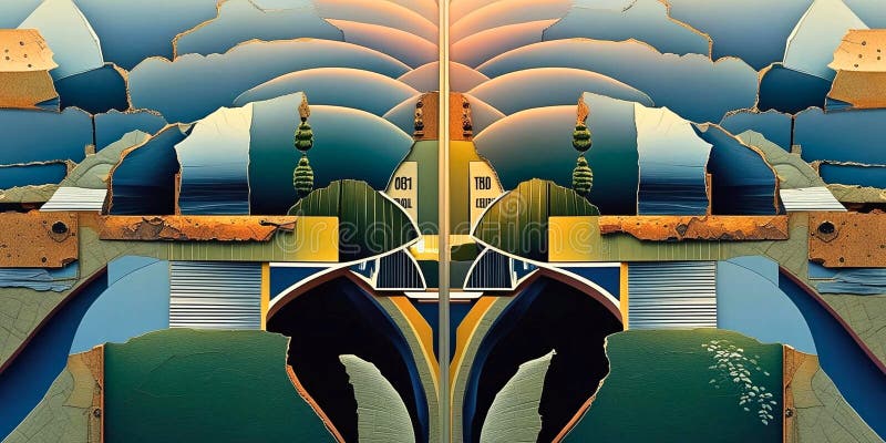 Symmetrical Abstract Artwork Combining Torn Paper Textures, Surreal ...