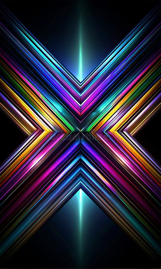 Symmetrical, Abstract Background Design Incorporating Bright, Multi ...