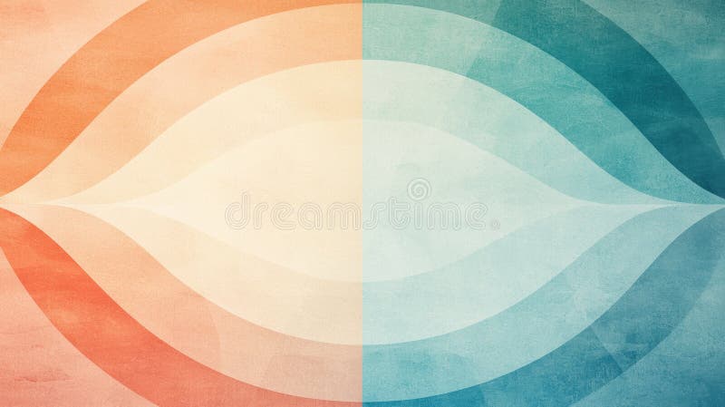 A Symmetrical Abstract Design with Concentric Circles in Orange, Peach ...
