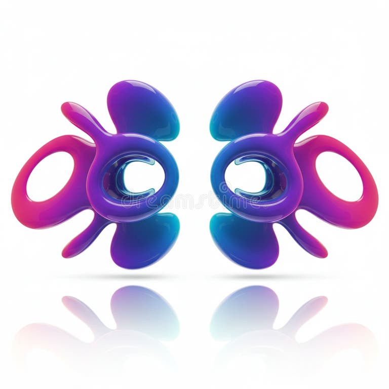 Symmetrical Abstract Shapes Featuring Smooth, Rounded Forms in a ...