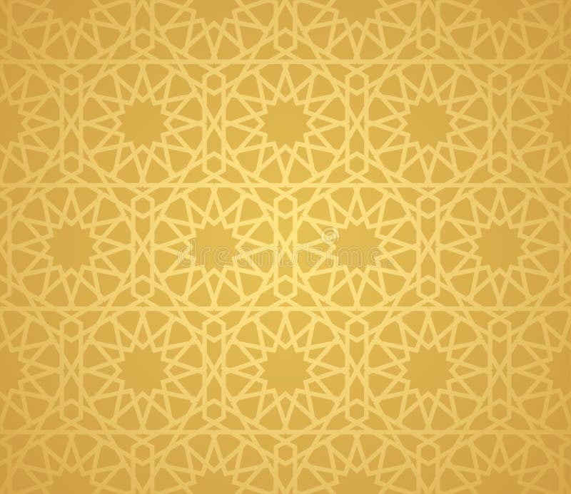 Symmetrical Abstract Vector Background in Arabian Style Made of Gold ...