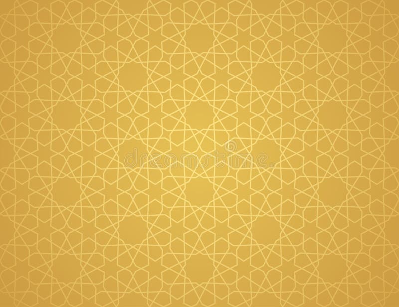 Symmetrical Abstract Vector Background in Arabian Style Made of Gold ...