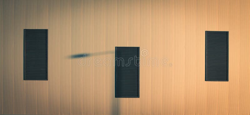 Symmetrical Architectural Background Playing with Three Windows Stock ...