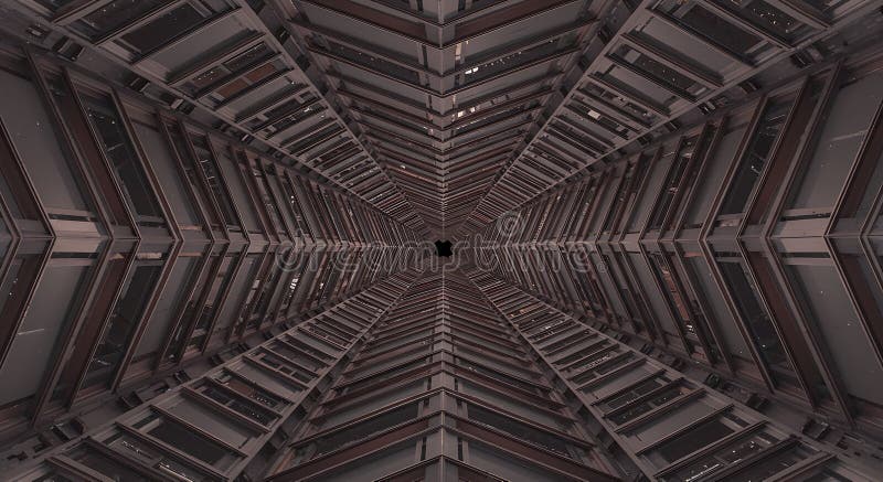 Symmetrical Architectural Composition Featuring a High-rise Interior ...