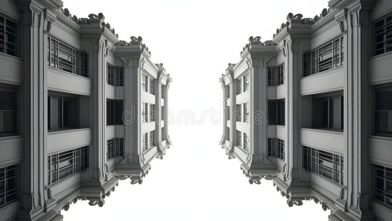 Symmetrical Architectural Designs in High Contrast Black and White ...